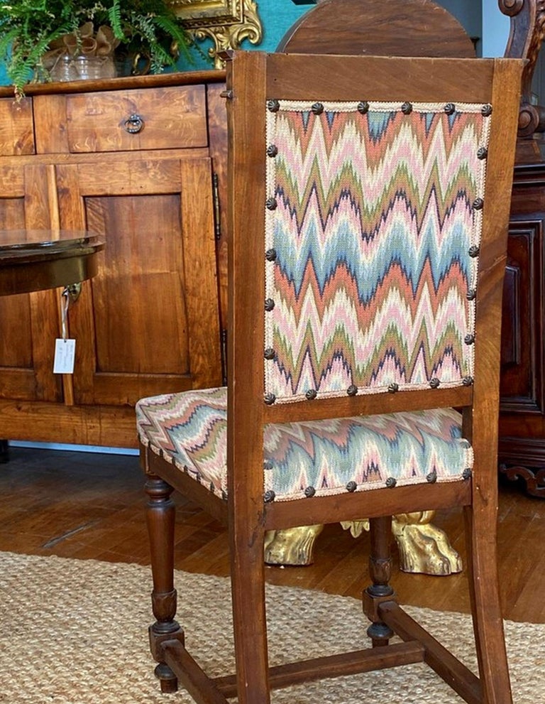Set of Six 19th Century Tuscan Walnut Chairs For Sale at 1stDibs