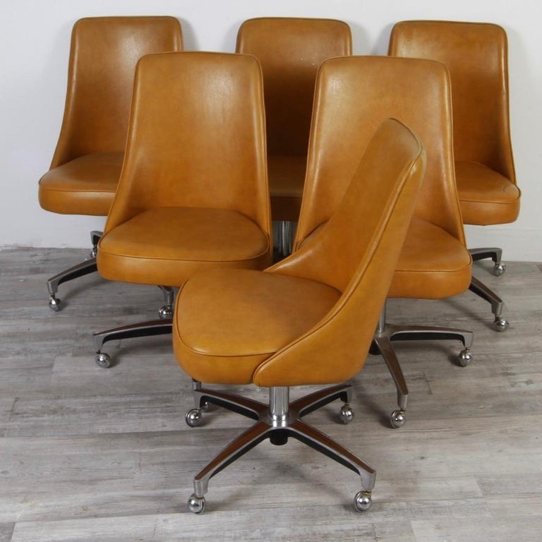 Set of Six 60s Era Chromcraft Chairs on Castors at 1stDibs | chromcraft ...