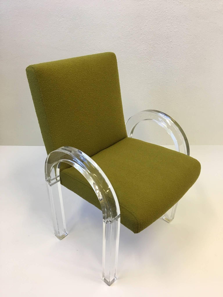 Set of Six Acrylic Waterfall Dining Chairs by Charles Hollis Jones at ...