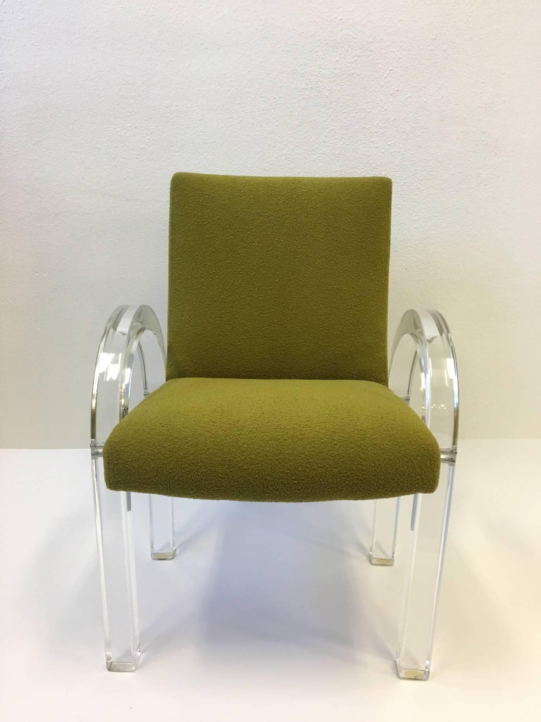 Set of Six Acrylic Waterfall Dining Chairs by Charles Hollis Jones at ...