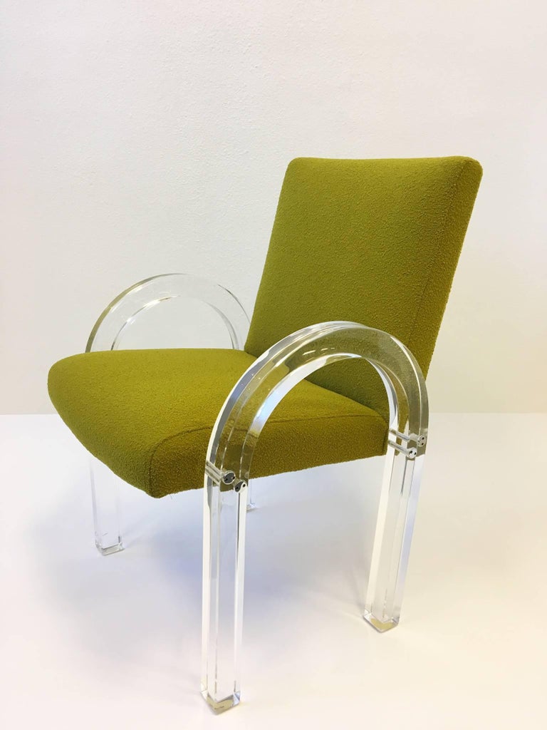 Set of Six Acrylic Waterfall Dining Chairs by Charles Hollis Jones at ...