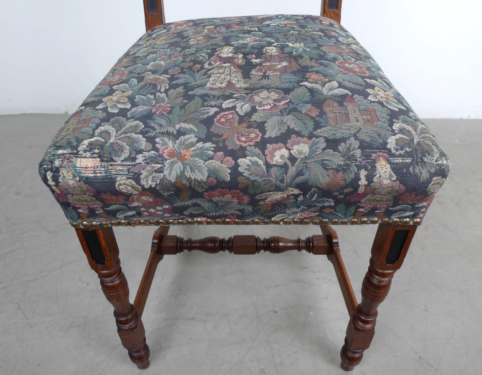 Set of Six Antique German Oak Dining Chairs from the 1890s For Sale at ...