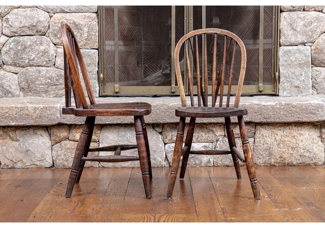 Set of Six Antique Oak Windsor Side Chairs at 1stDibs
