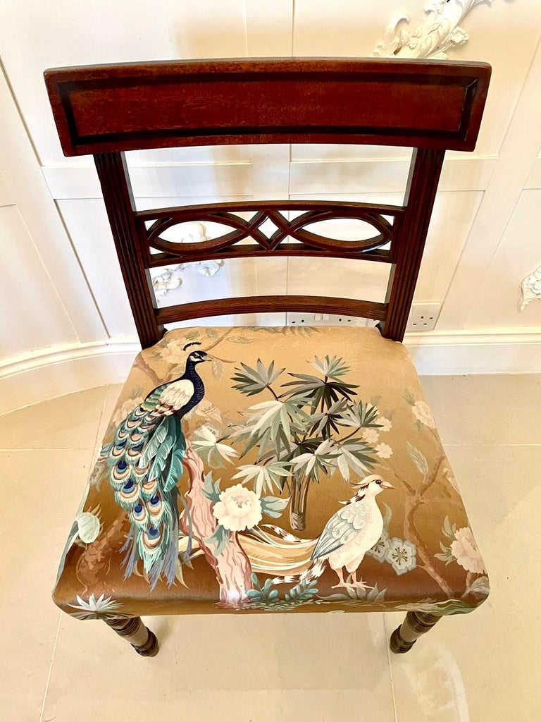 Set of Six Antique Regency Inlaid Mahogany Dining Chairs For Sale at ...