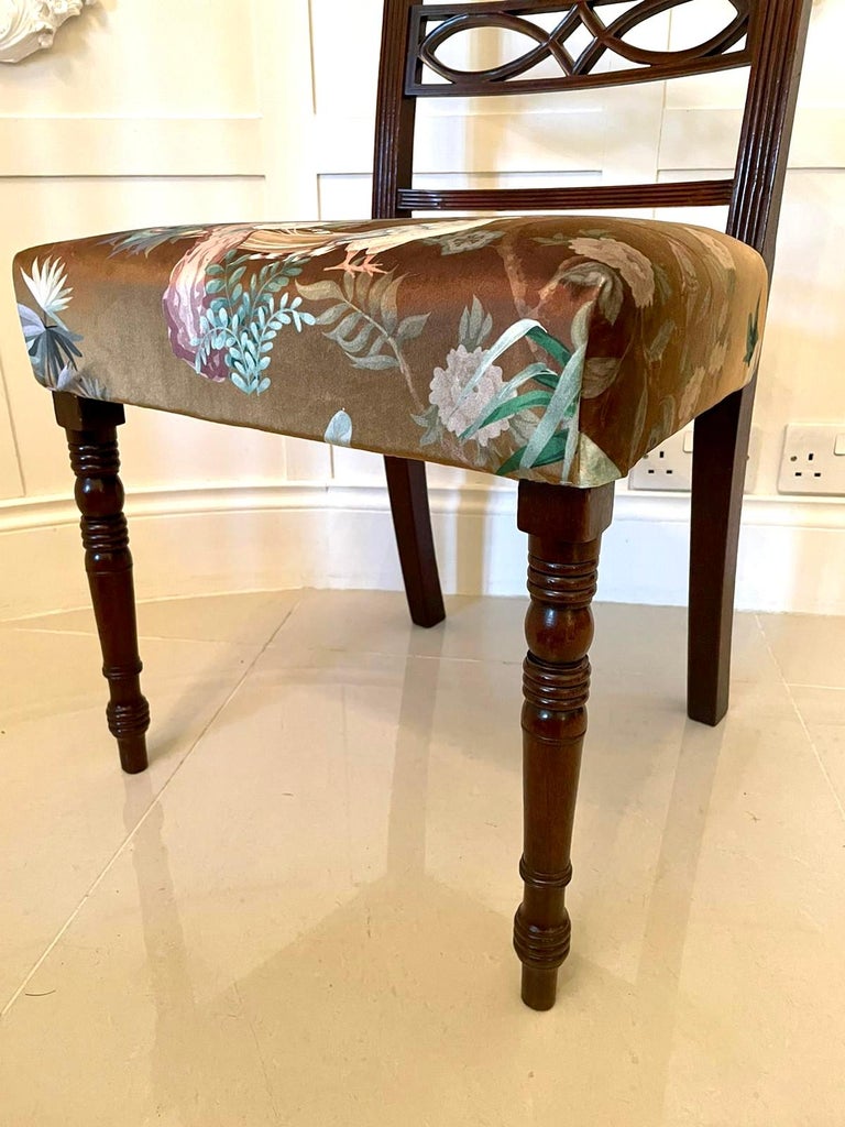 Set of Six Antique Regency Inlaid Mahogany Dining Chairs For Sale at ...