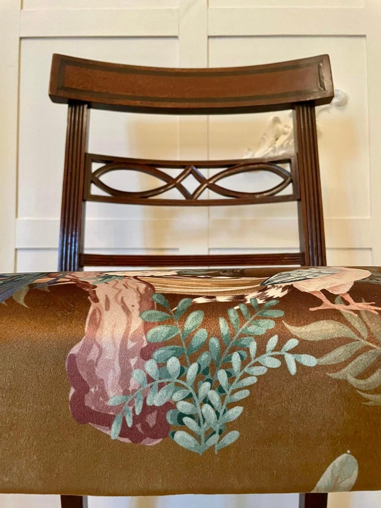 Set of Six Antique Regency Inlaid Mahogany Dining Chairs For Sale at ...