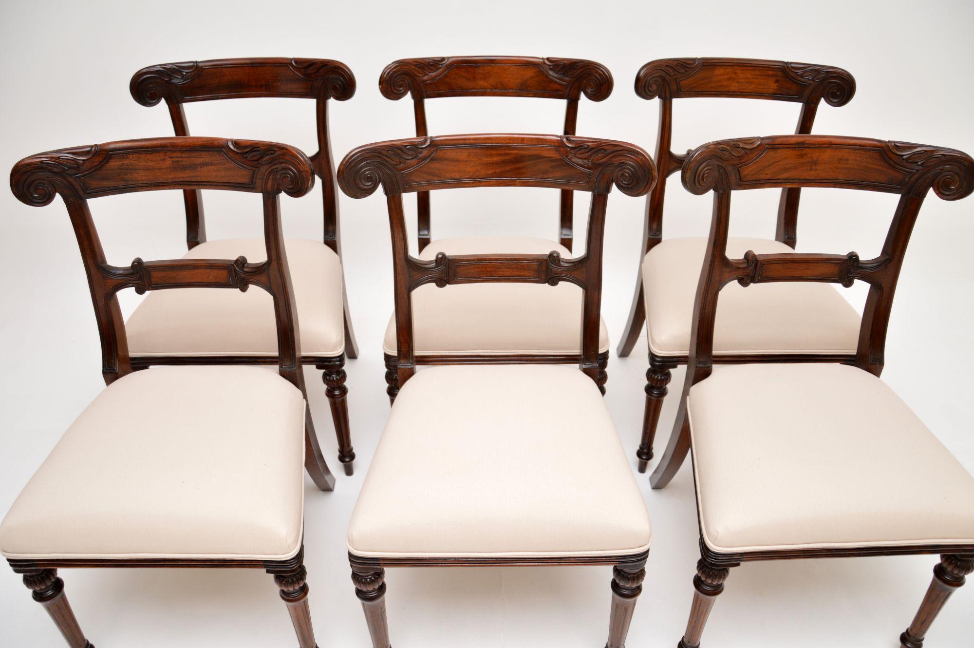 Set of Six Antique Regency Period Dining Chairs For Sale at 1stDibs