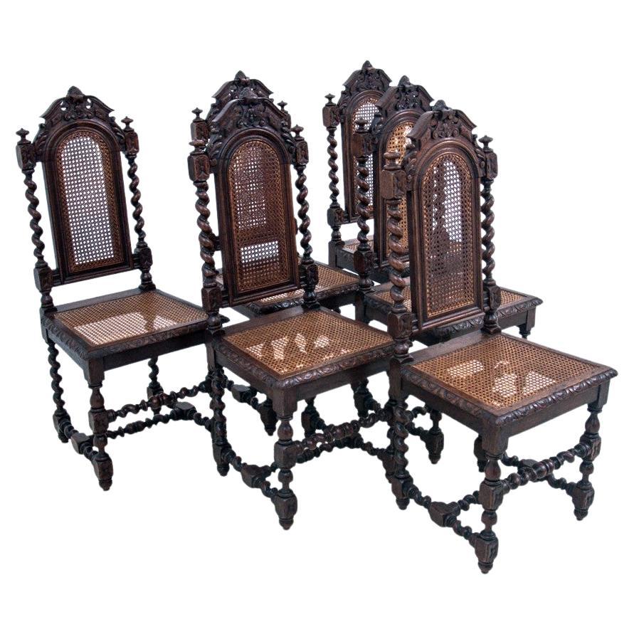 Set of Six Beautiful Antique Dining Chairs, Hickory, Virginia, 1880s ...