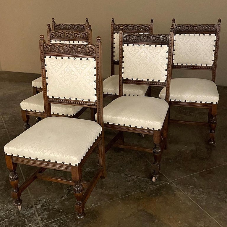Set of Six Antique Renaissance Dining Chairs For Sale at 1stDibs