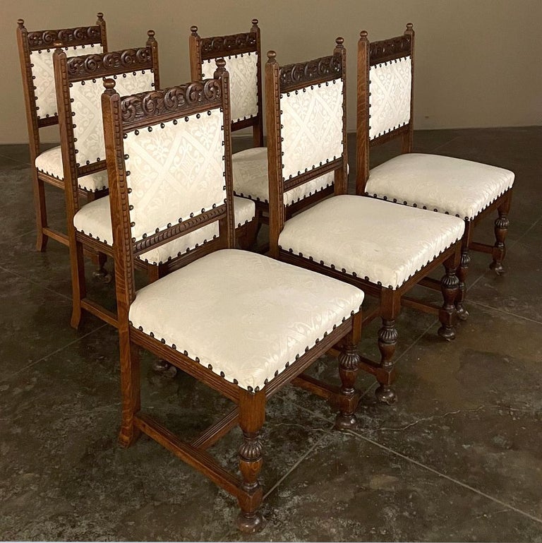 Set of Six Antique Renaissance Dining Chairs For Sale at 1stDibs