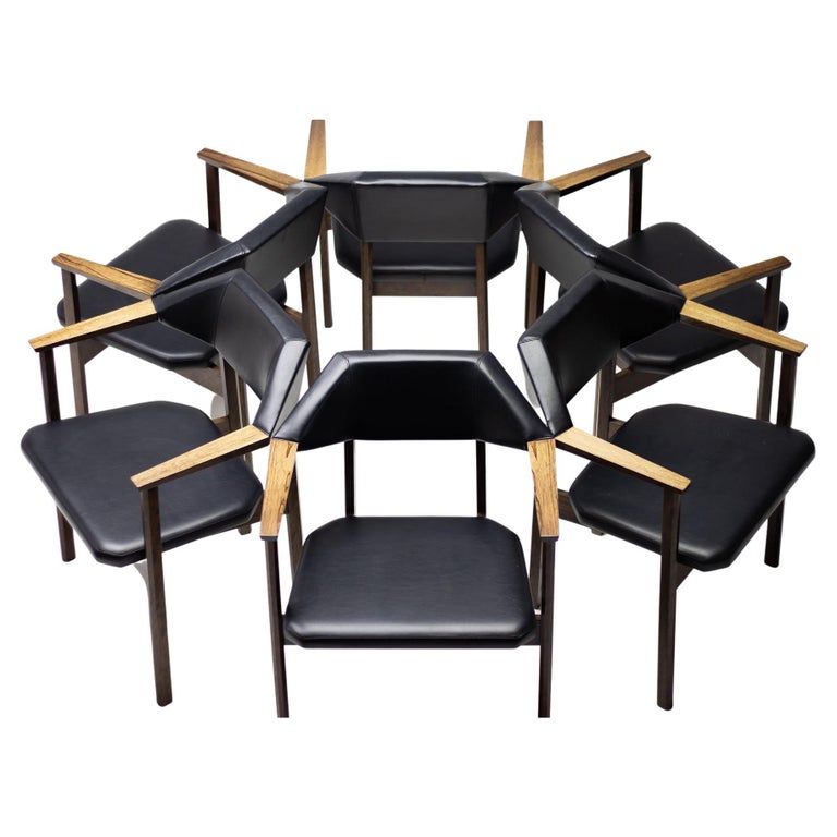 Set of Six Architectural 'Triangle' Dining Chairs at 1stDibs