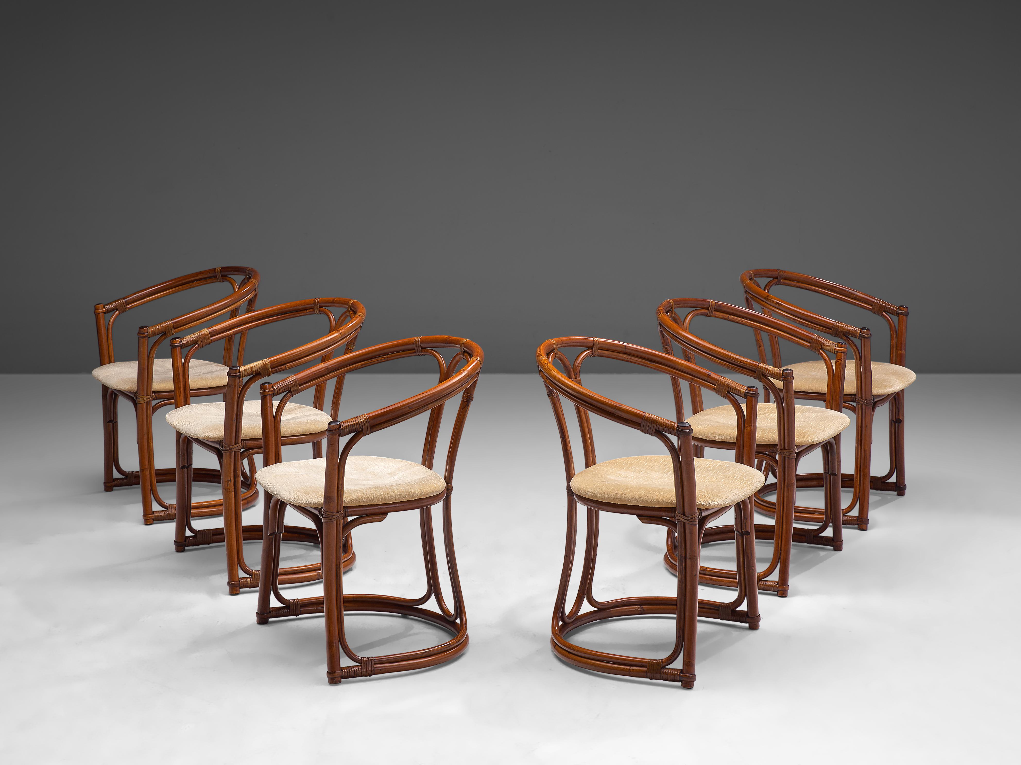 Set of Six Armchairs in Bamboo at 1stDibs