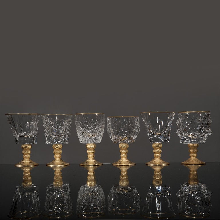 Set of Six Assorted Goblets in Gold For Sale at 1stDibs | gold goblets ...