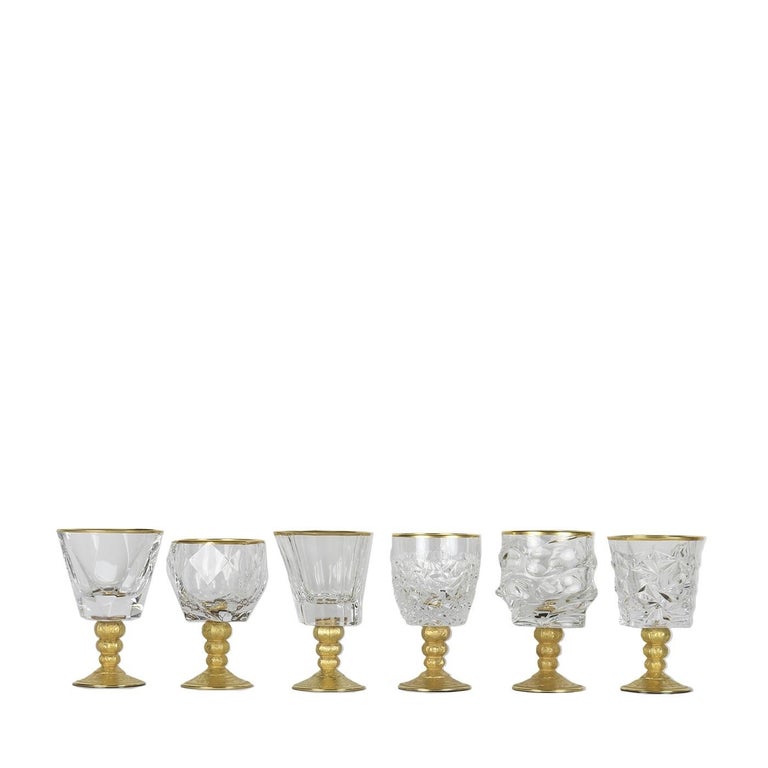 Set of Six Assorted Goblets in Gold For Sale at 1stDibs | gold goblets ...