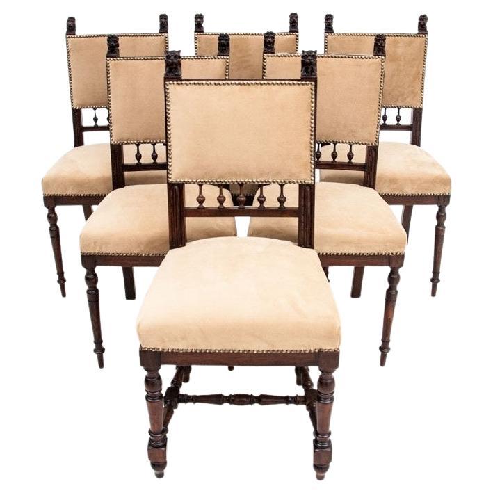 Six French Dining Chairs Oak Chairs Rush Seats, Early 20th Century at ...