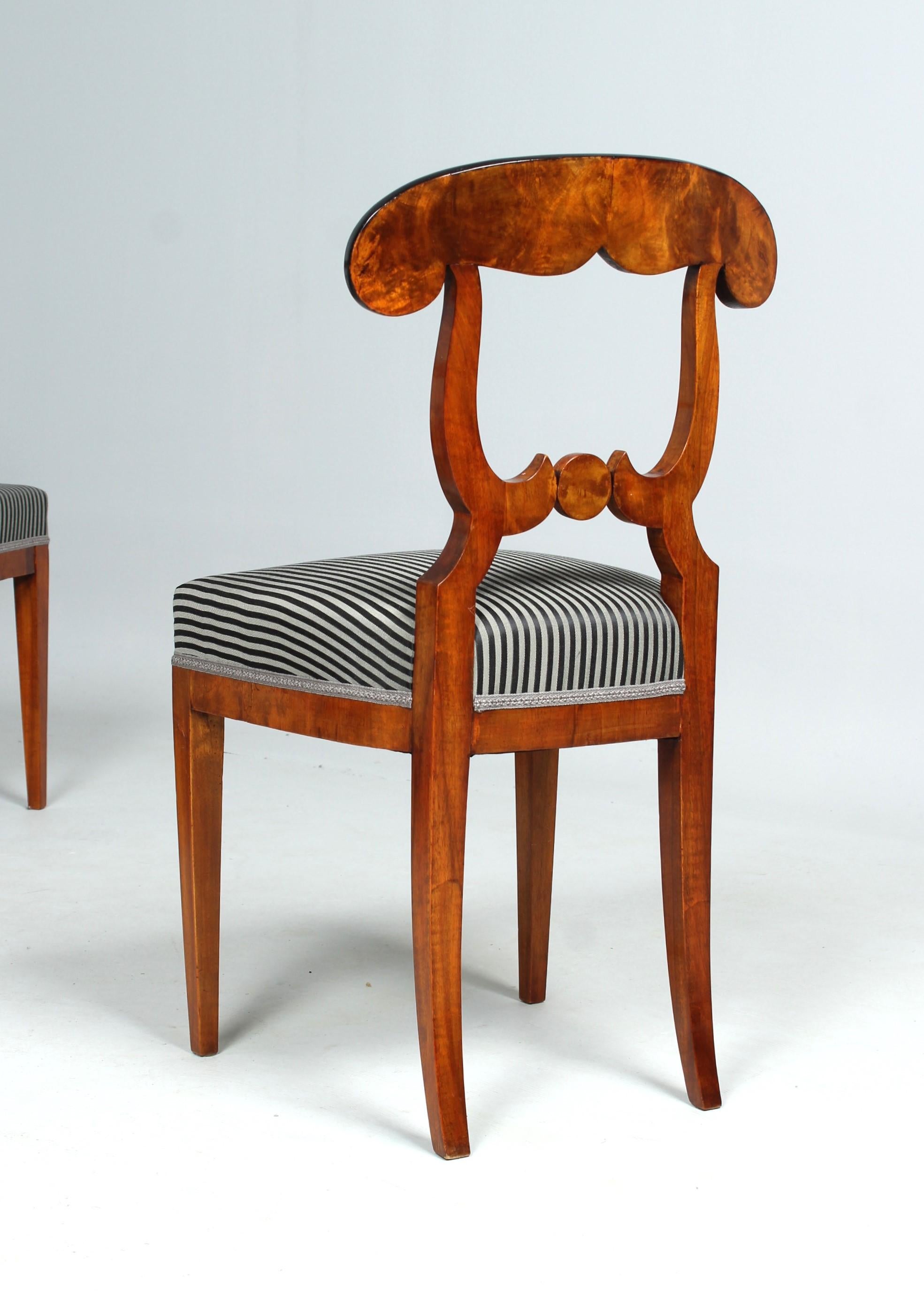 Set of Six Biedermeier Chairs, Walnut, Nice Patina, circa 1830 at ...
