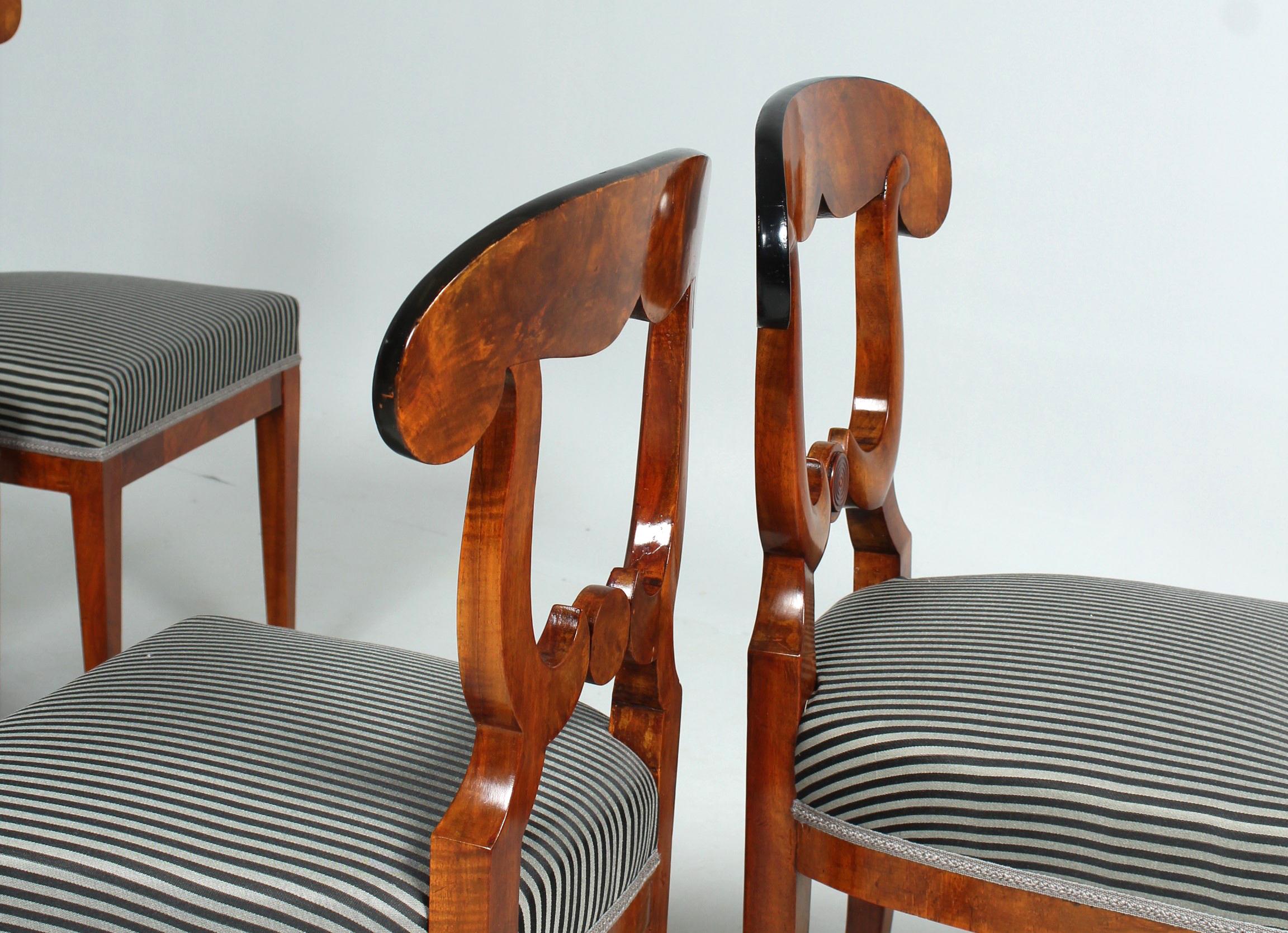 Set of Six Biedermeier Chairs, Walnut, Nice Patina, circa 1830 at ...