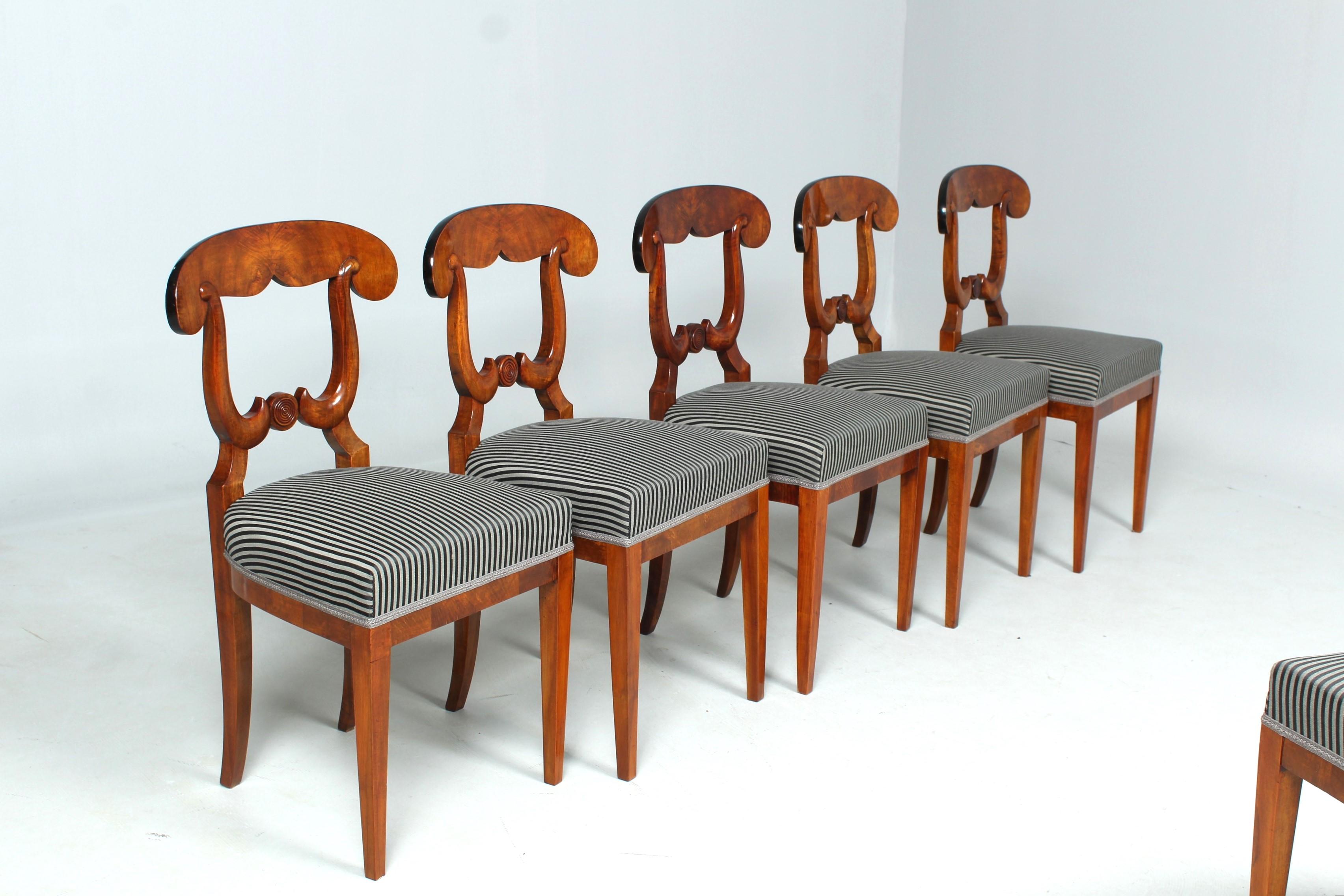 Set of Six Biedermeier Chairs, Walnut, Nice Patina, circa 1830 at ...
