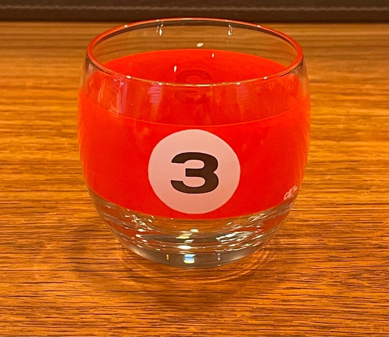 Set of Six Billiard / Pool Balls Roly Poly Cocktail Glasses by Cera at ...