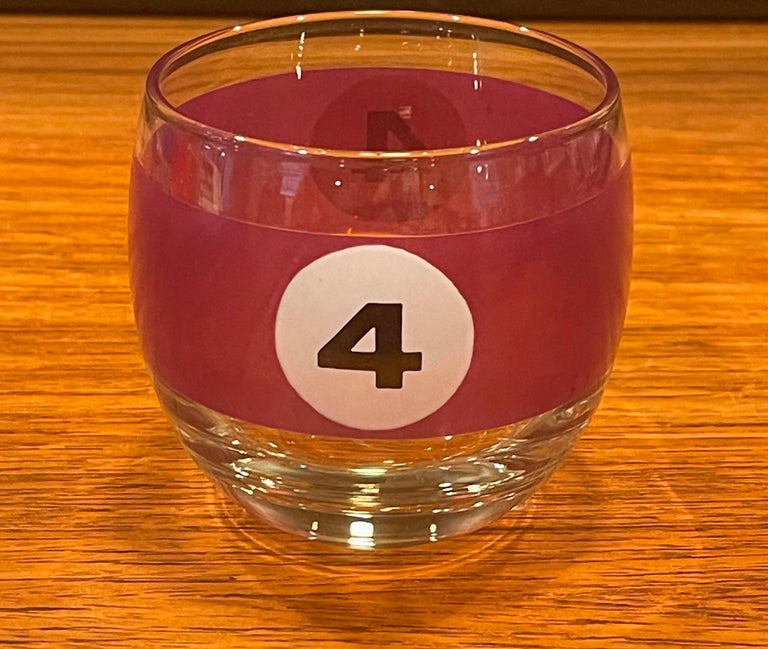 Set of Six Billiard / Pool Balls Roly Poly Cocktail Glasses by Cera at ...