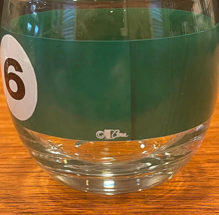 Set of Six Billiard / Pool Balls Roly Poly Cocktail Glasses by Cera at ...