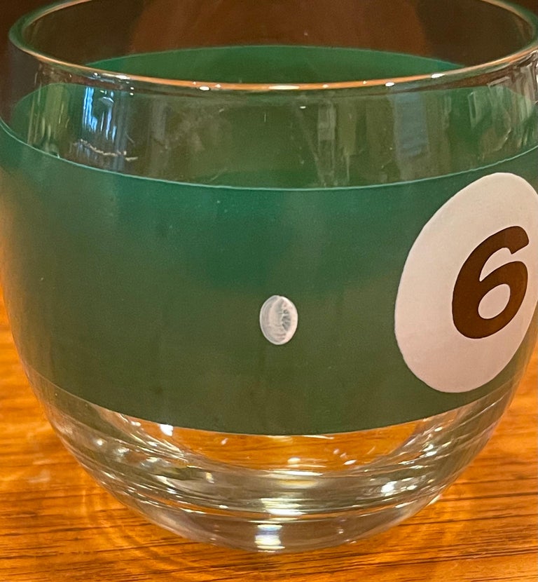 Set of Six Billiard / Pool Balls Roly Poly Cocktail Glasses by Cera at ...