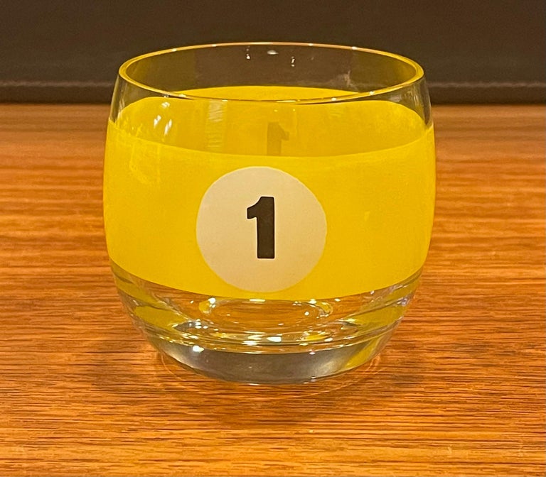 Set of Six Billiard / Pool Balls Roly Poly Cocktail Glasses by Cera at ...