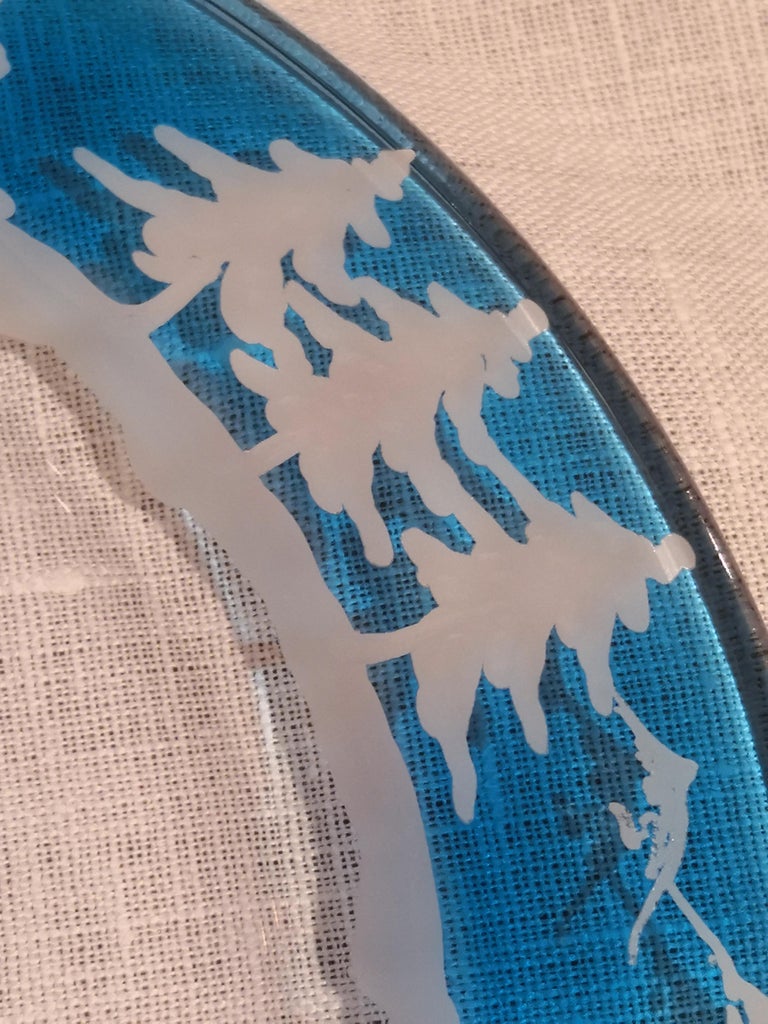 Set of Six Black Forest Hand-Engraved Glass Plates Sofina Boutique ...