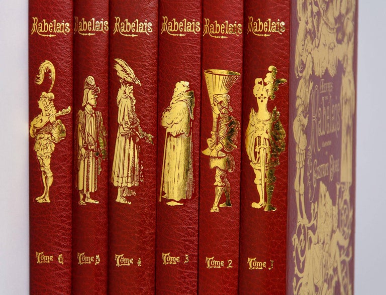 Set of Six Books "Oeuvres de Rabelais" Illustrated by Gustave Doré ...