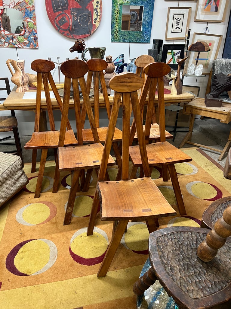 Set of Six Brutalist Chairs For Sale at 1stDibs