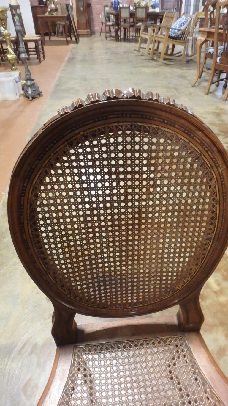 Set of Six Cane Back and Cane Seat French Chairs For Sale at 1stDibs