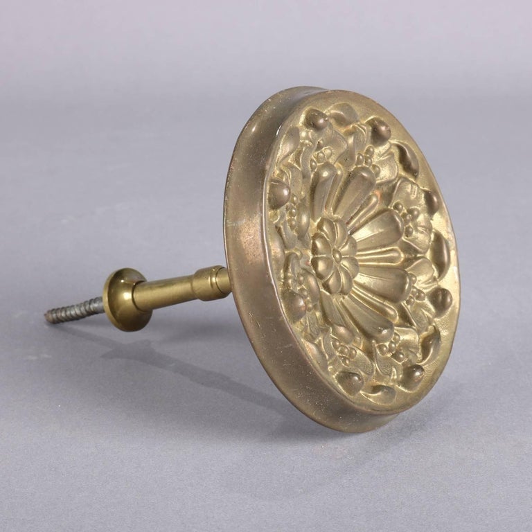 Set of Six Cast Brass Rosette Drapery Tie Backs, 19th Century at ...