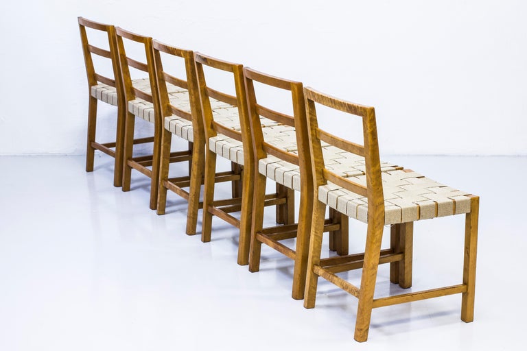 Set of Six Chairs by Uno Åhren for Gemla Fabrikers AB, Sweden, 1930s at ...