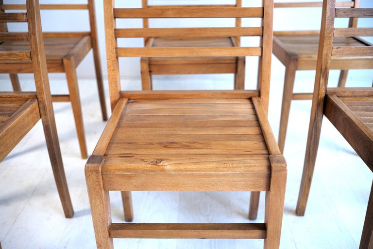 Set of Six Chairs of René Gabriel, French Reconstruction, 1945 at 1stdibs