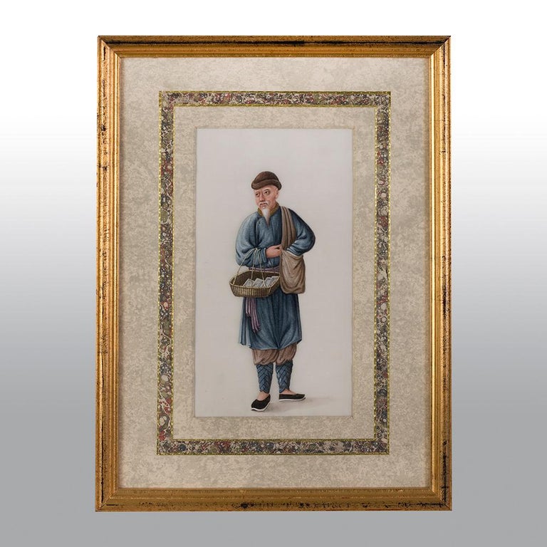 Set of Six Chinese Watercolours on Pith Paper Depicting Artisans Canton ...