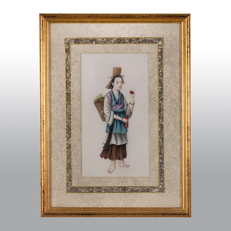 Set of Six Chinese Watercolours on Pith Paper Depicting Artisans Canton ...