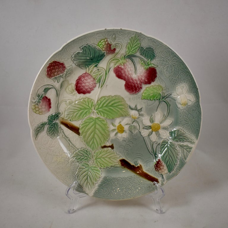 Set of Six Clement French Faïence Fruit Plates, 'b' circa 1900 For Sale ...
