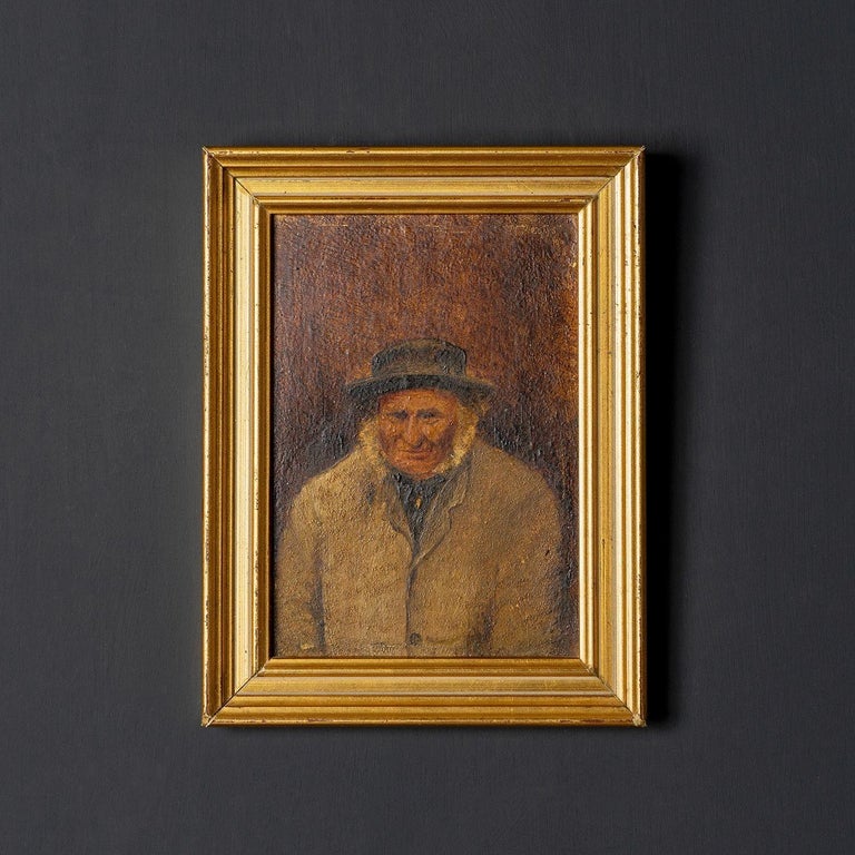 Set of Six Cornish Naive Folk Art Portraits of Village Members, Early ...