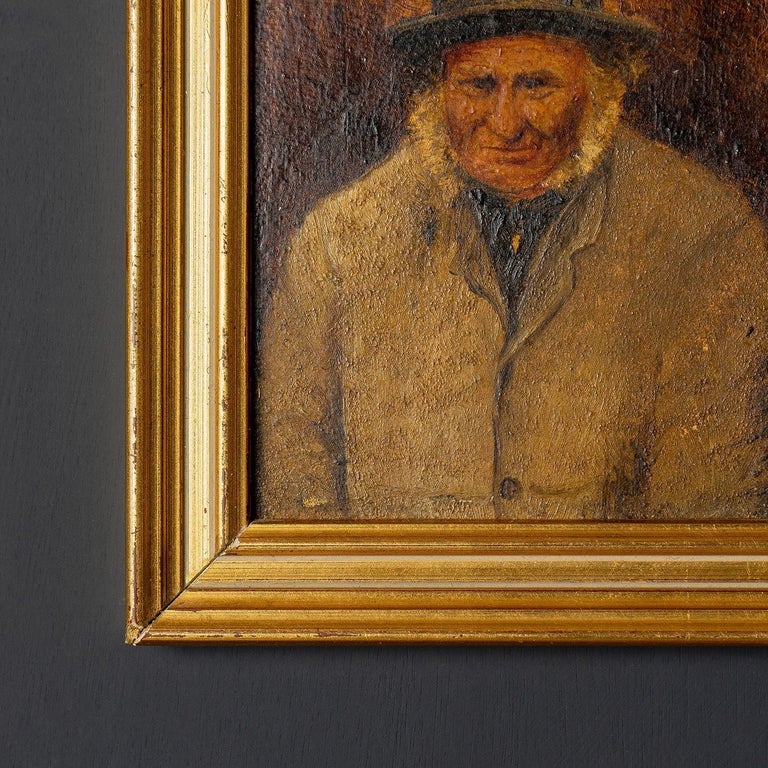 Set of Six Cornish Naive Folk Art Portraits of Village Members, Early ...