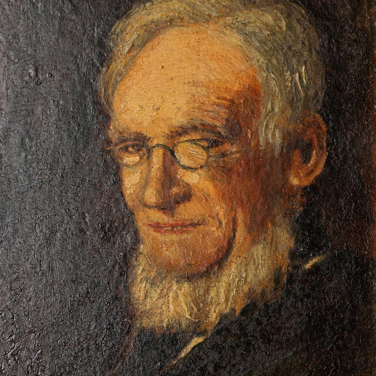 Set of Six Cornish Naive Folk Art Portraits of Village Members, Early ...