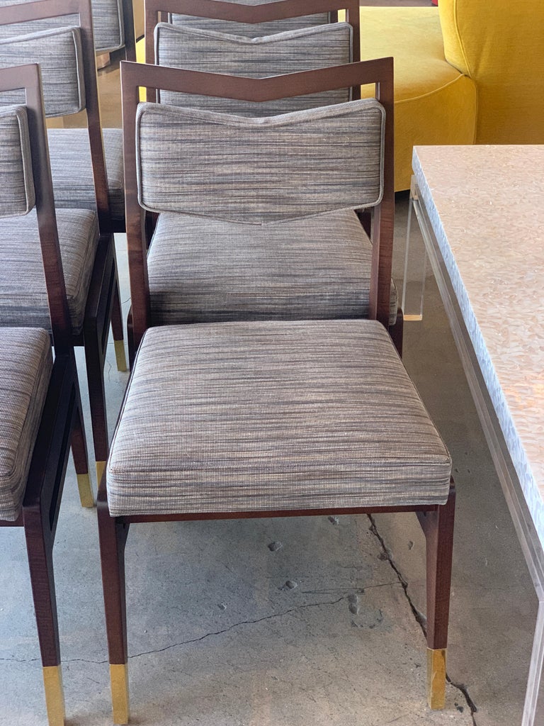 Set of Six Custom Made Dining Chairs For Sale at 1stDibs