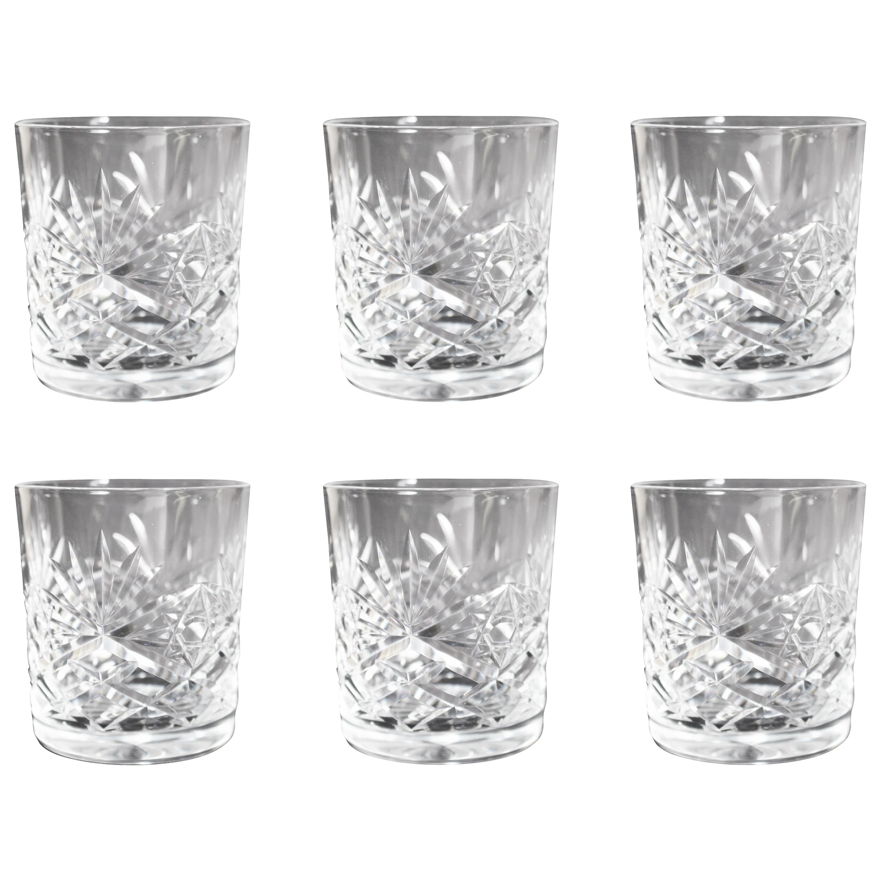 Set of Six Cut Glass Stourbridge Crystal Spirit Glasses For Sale at ...