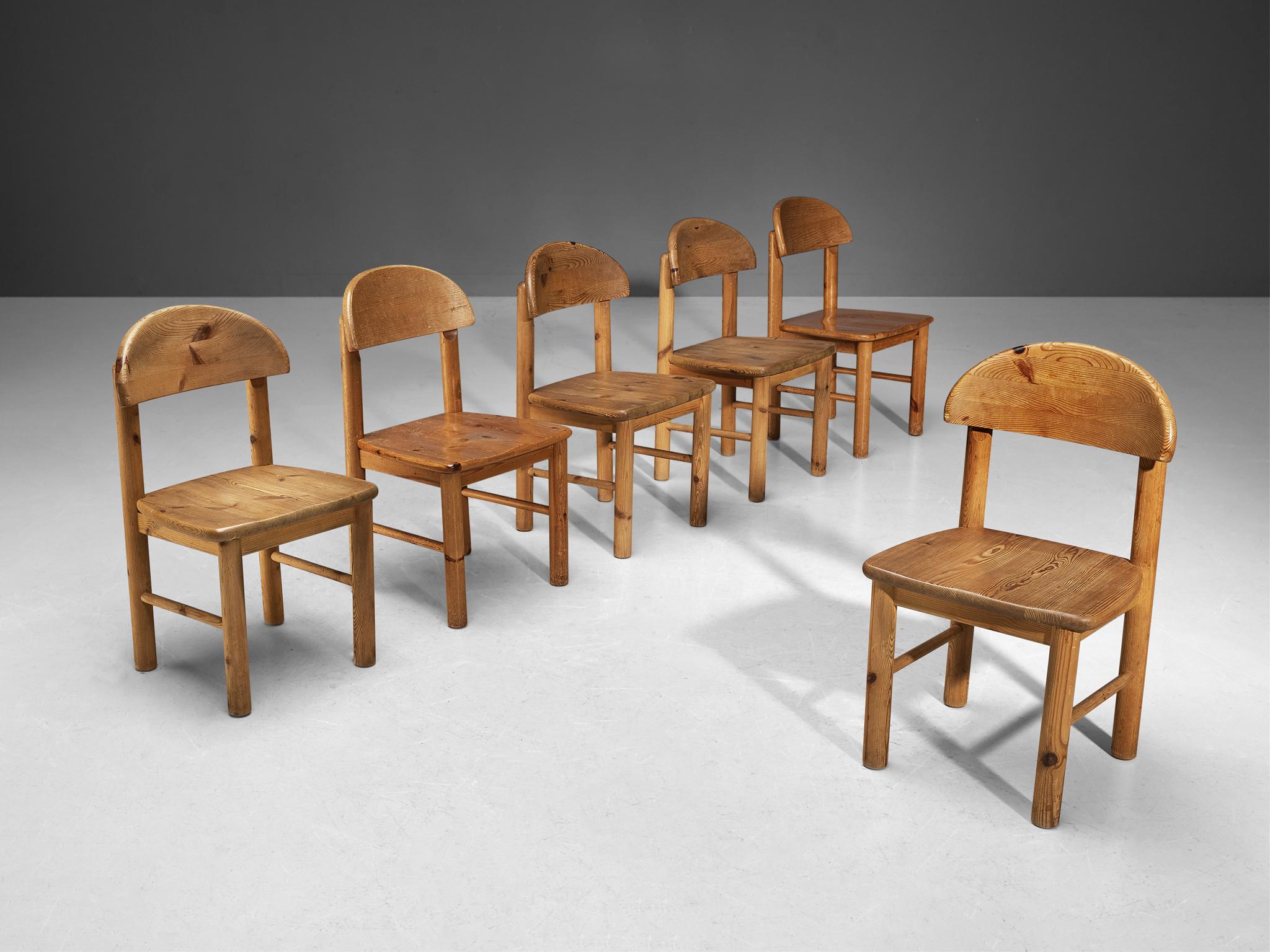 Set of Six Danish Dining Chairs in Solid Pine at 1stDibs