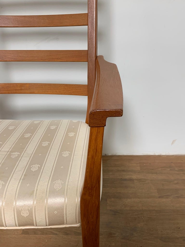 Set of Six Danish Modern Teak Ladder Back Dining Chairs by Svegards ...