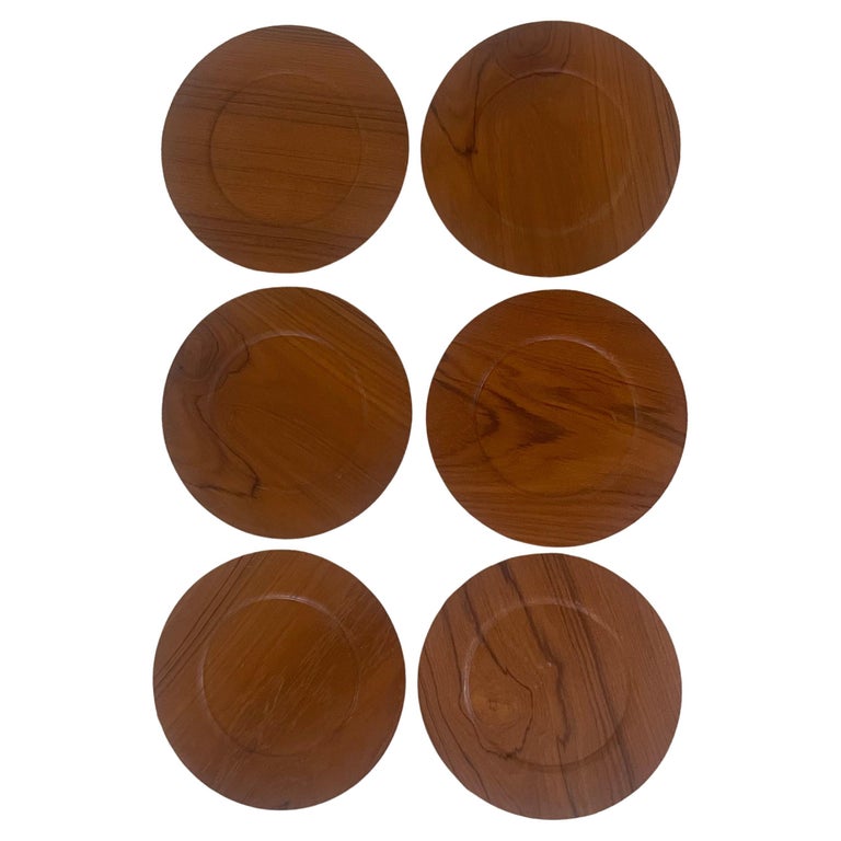Set of Six Danish Modern Teak Plates / Chargers by Morsbak For Sale at ...
