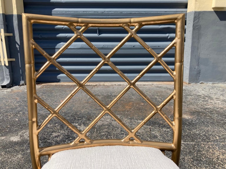 Set of Six Dining Chairs, Faux Bamboo, Chinese Chippendale, Gold ...