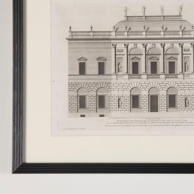 Set of Six Early 18th Century Architectural Engravings by Sir Colin ...