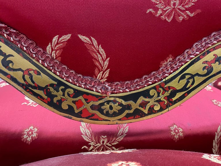 Set of Six Early 20th Century Louis XV Style Faux Boulle Inlaid Dining ...