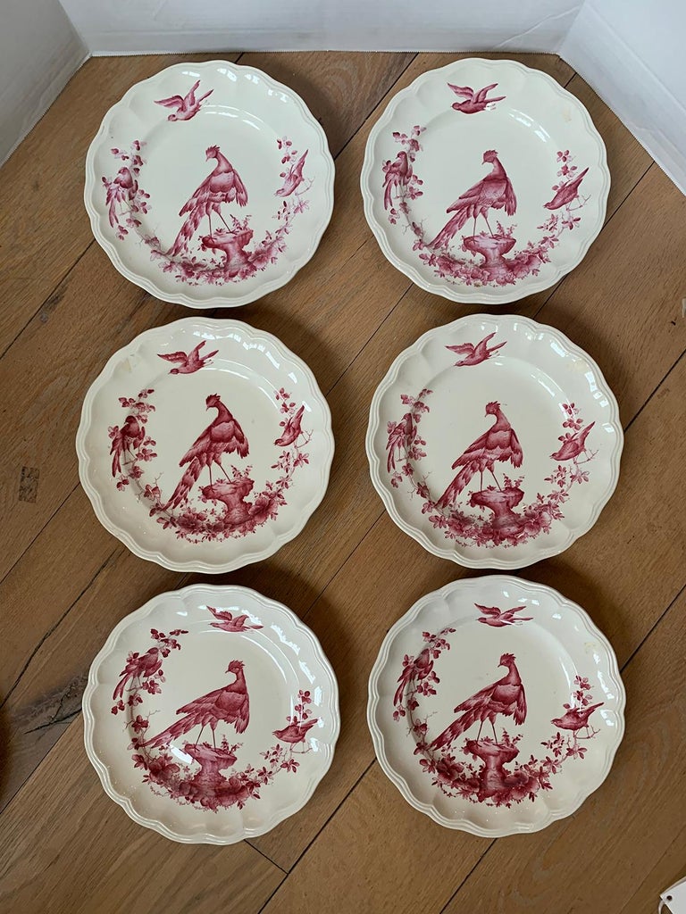 Set of Six English Copeland Spode Chelsea Bird Pattern Dinner Plates ...