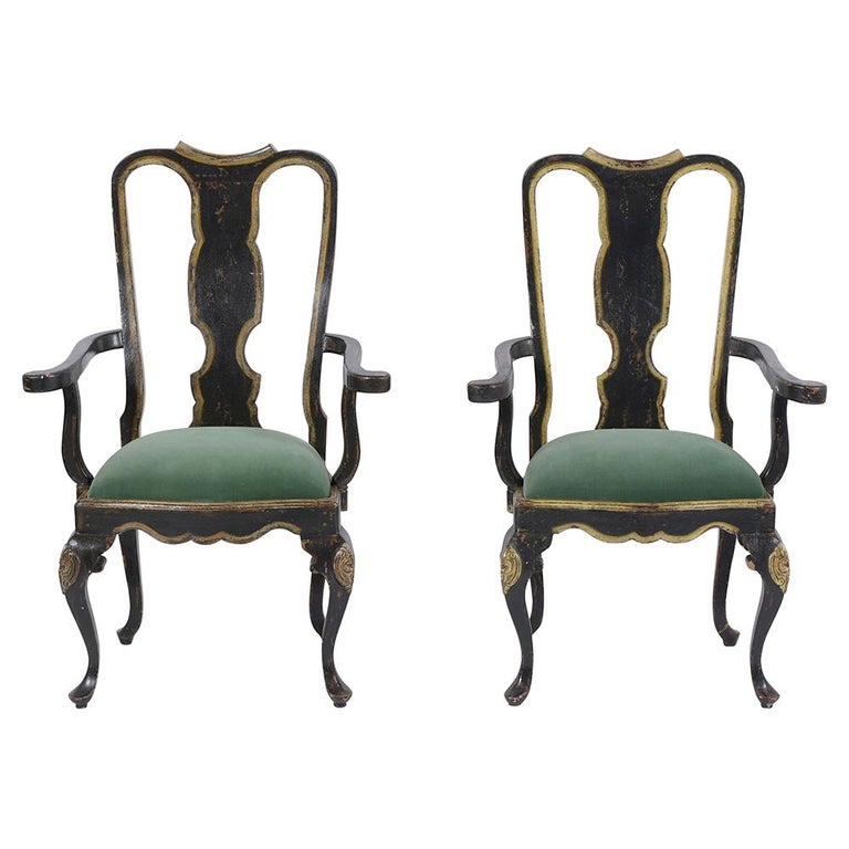 Set of Six English Dining Chairs at 1stDibs